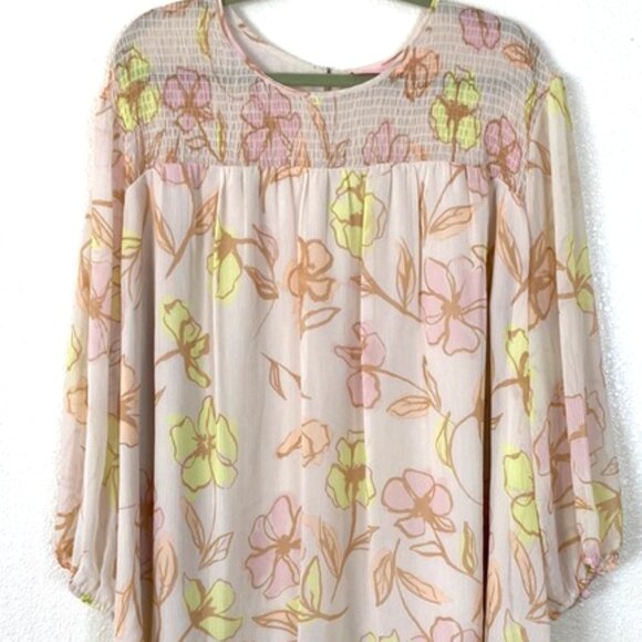 EVRI | Tops | Last Chance Evri Floaty Floral Sheer Sleeve Boho Top 4x ...